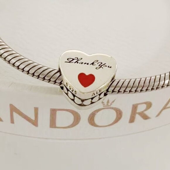 Pandora | Jewelry | Pandora Thank You Exclusive Heart Charm Bead | Poshmark